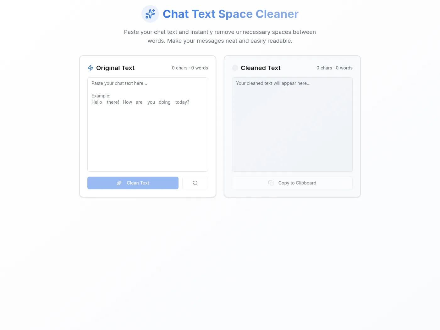Chat Text Space Cleaner