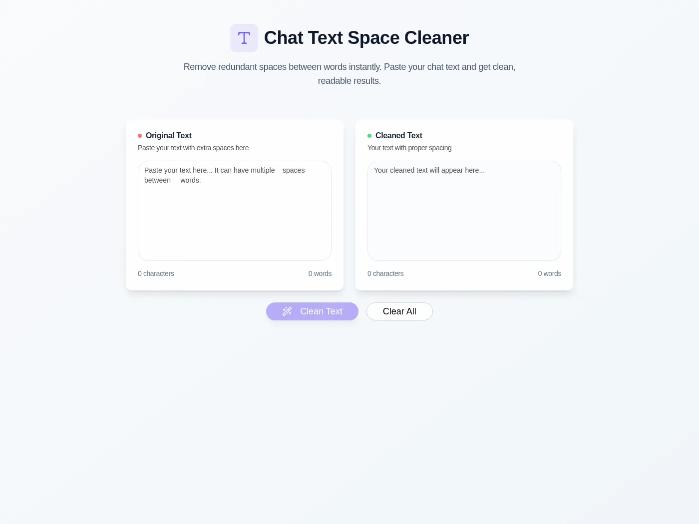 Chat Text Space Cleaner
