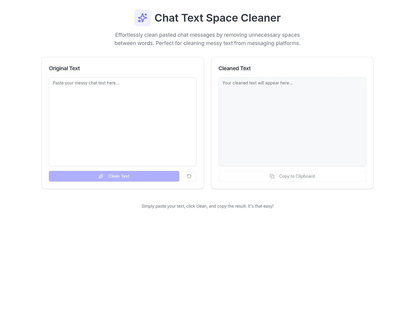 Chat Text Space Cleaner