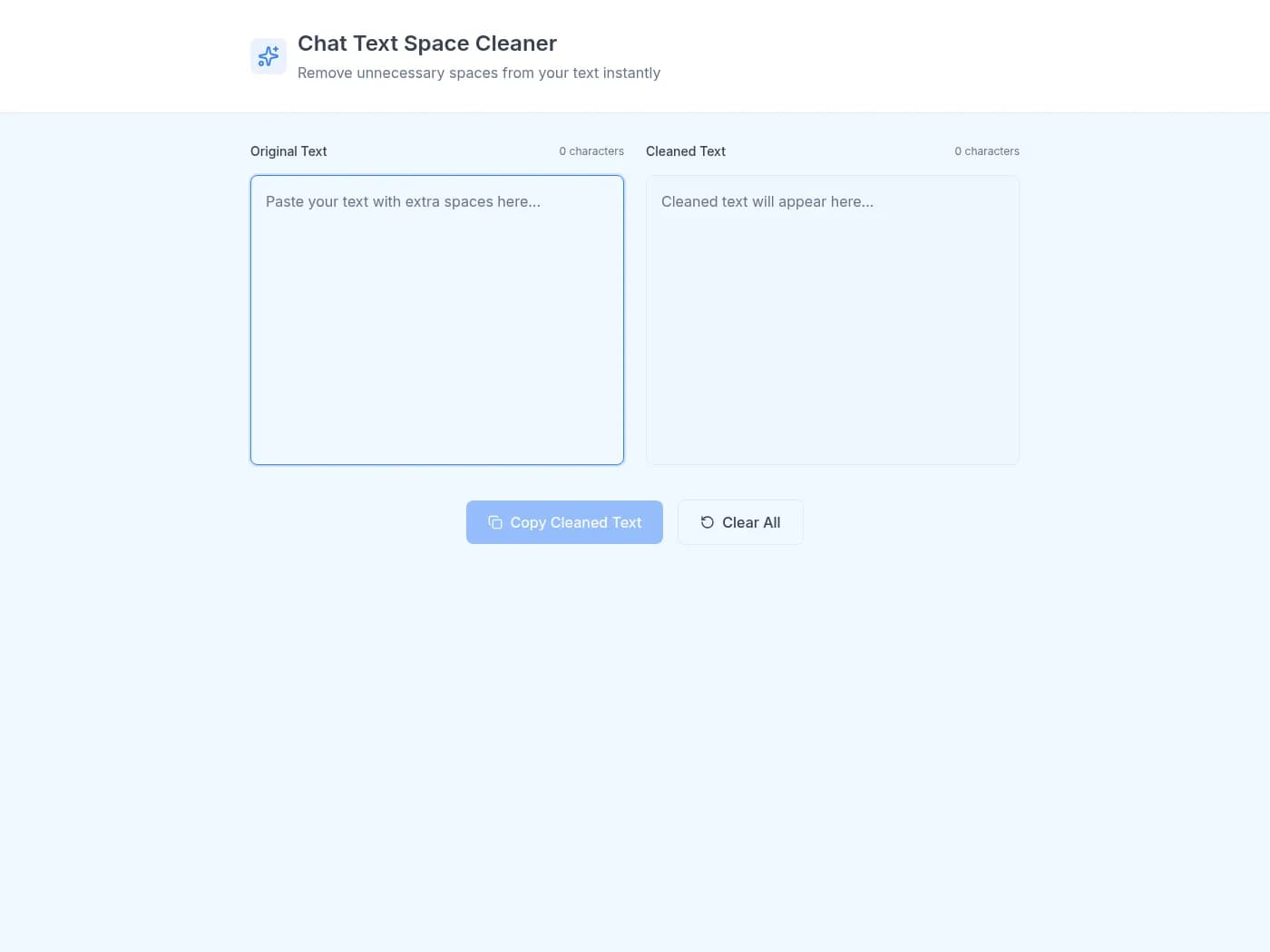 Chat Text Space Cleaner