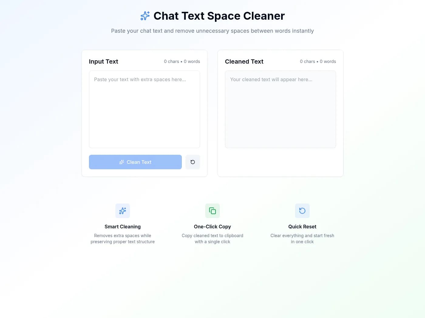 Chat Text Space Cleaner