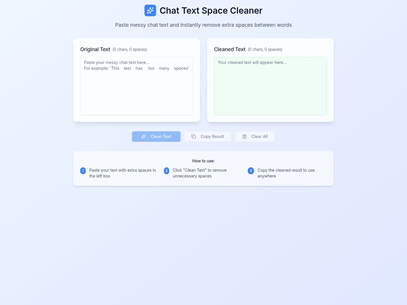 Chat Text Space Cleaner