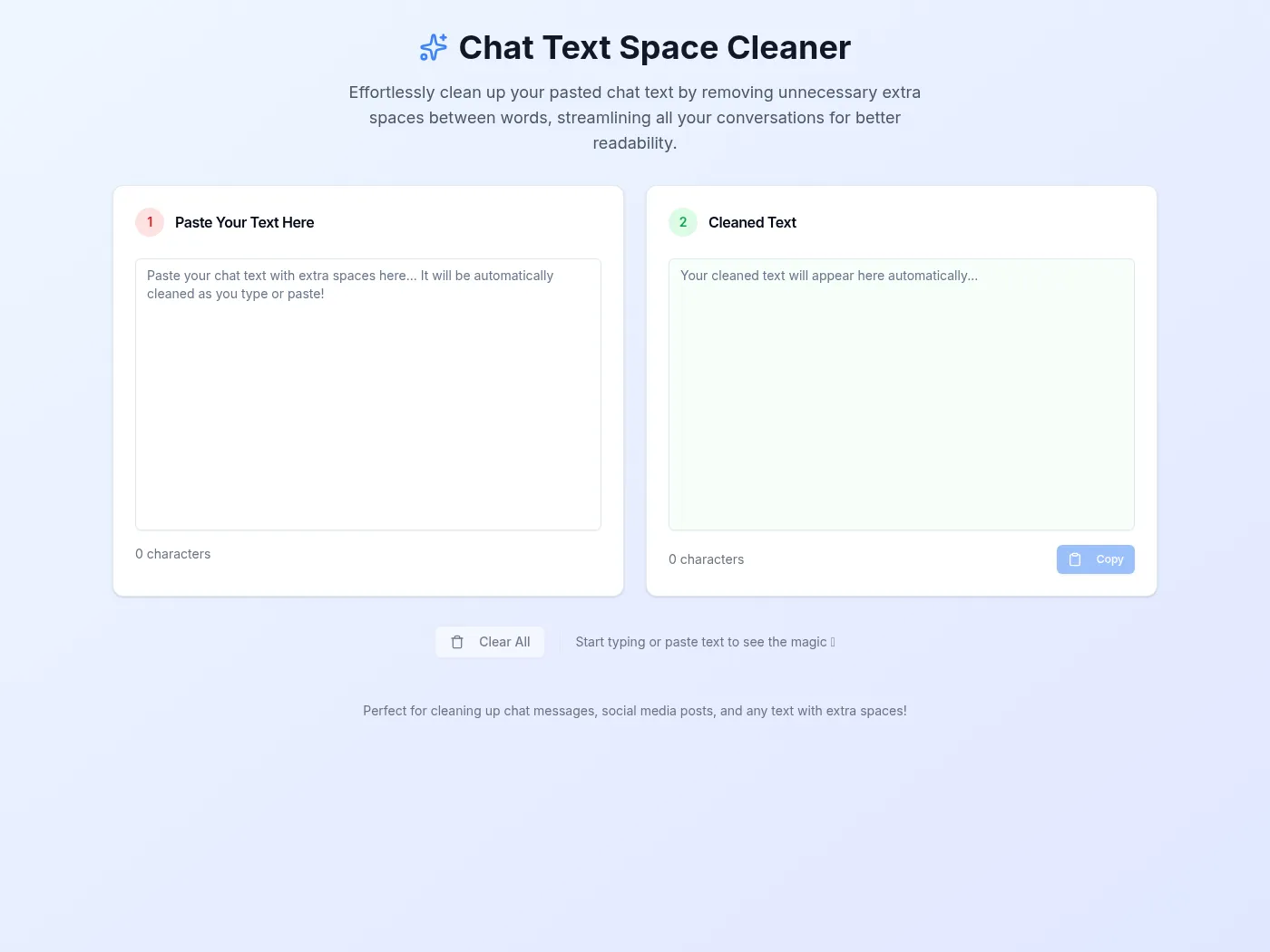 Chat Text Space Cleaner
