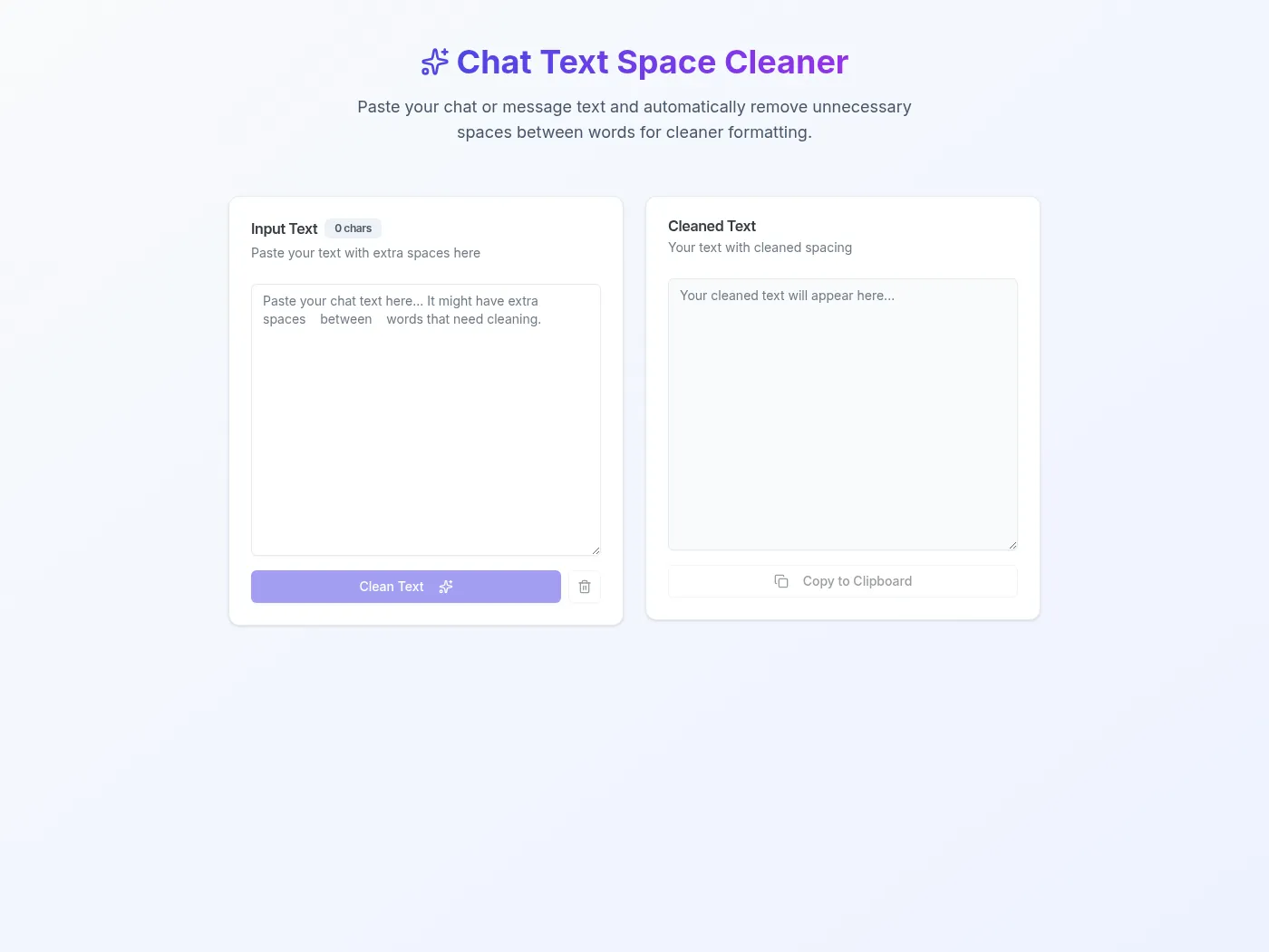 Chat Text Space Cleaner