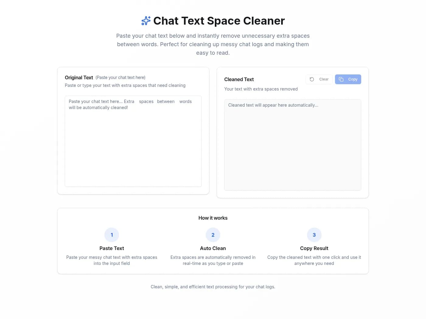 Chat Text Space Cleaner