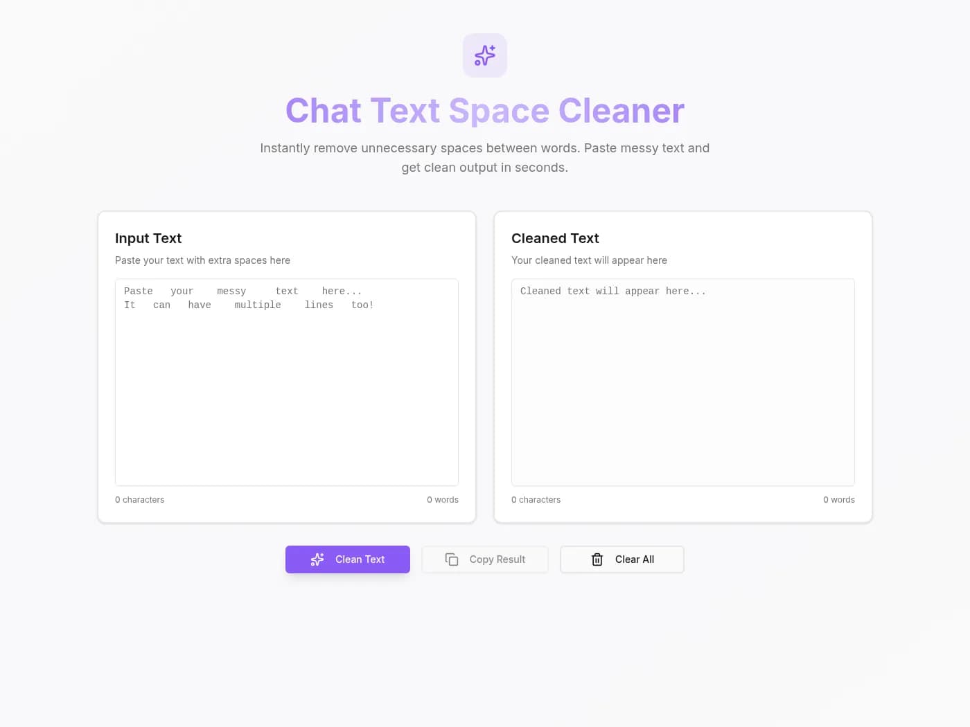 Chat Text Space Cleaner
