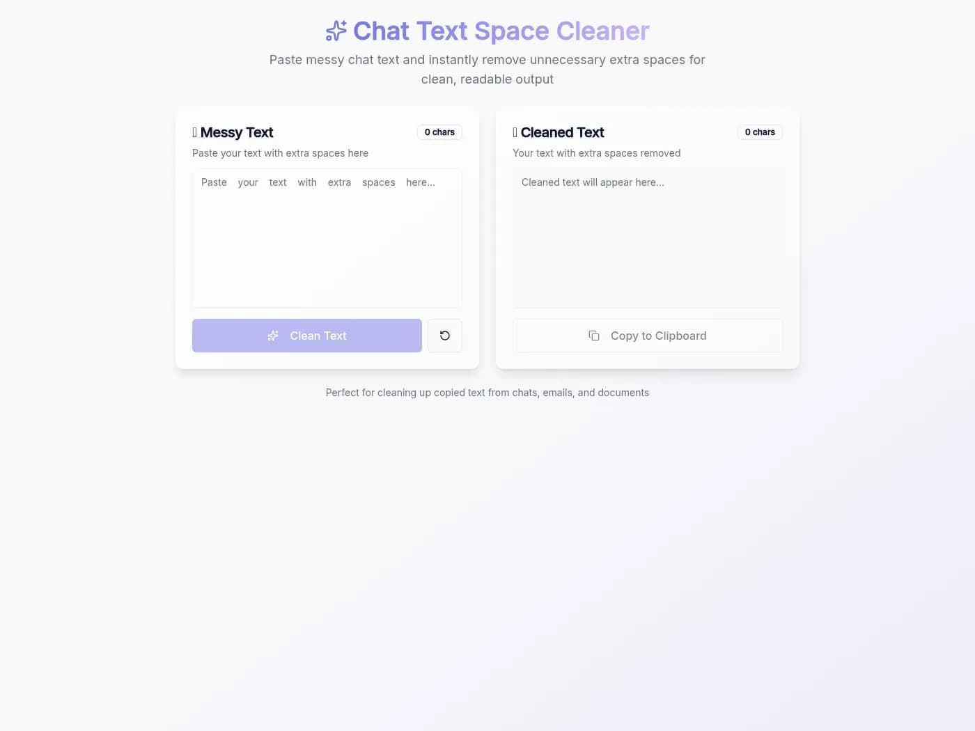 Chat Text Space Cleaner