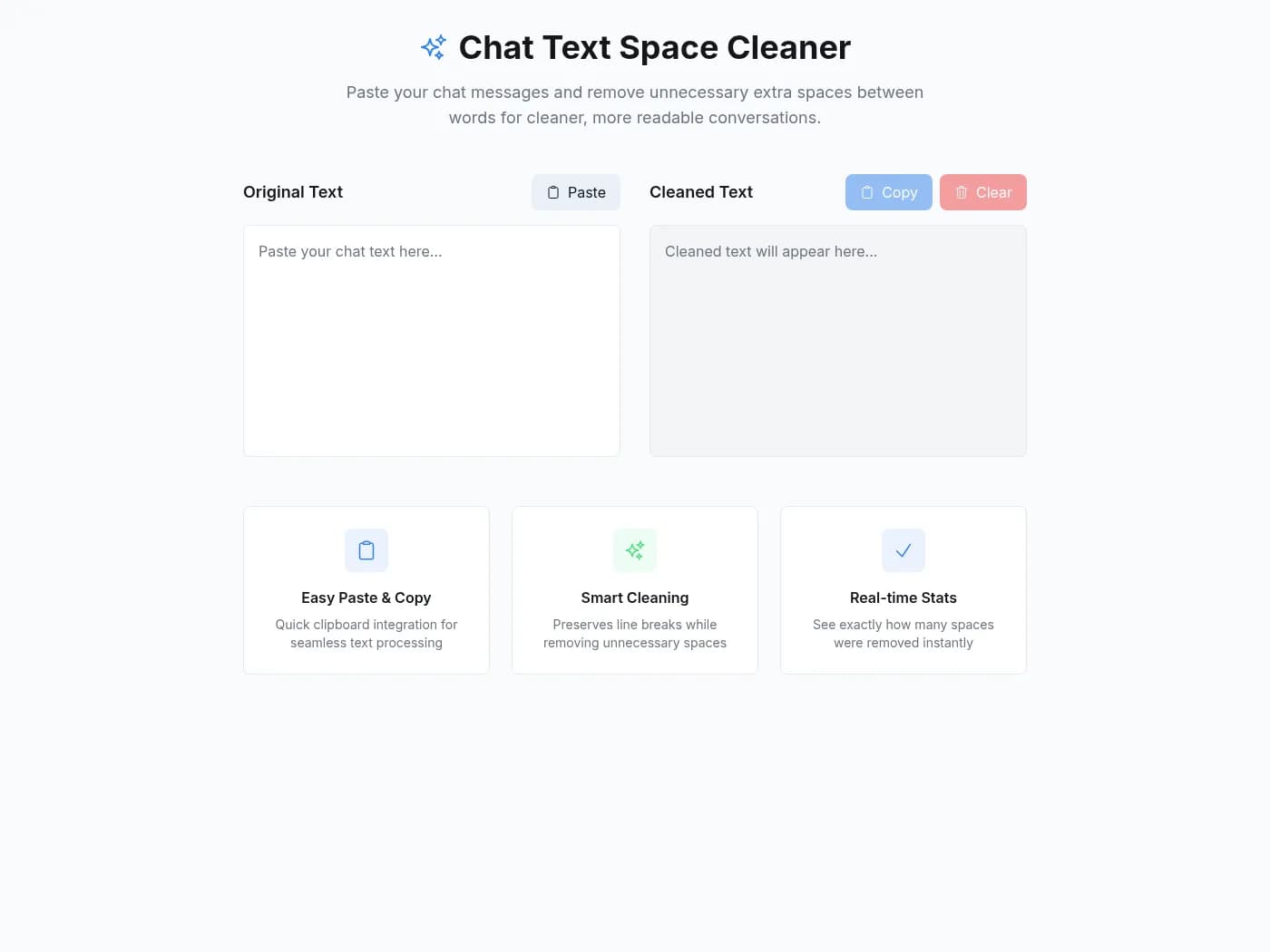 Chat Text Space Cleaner