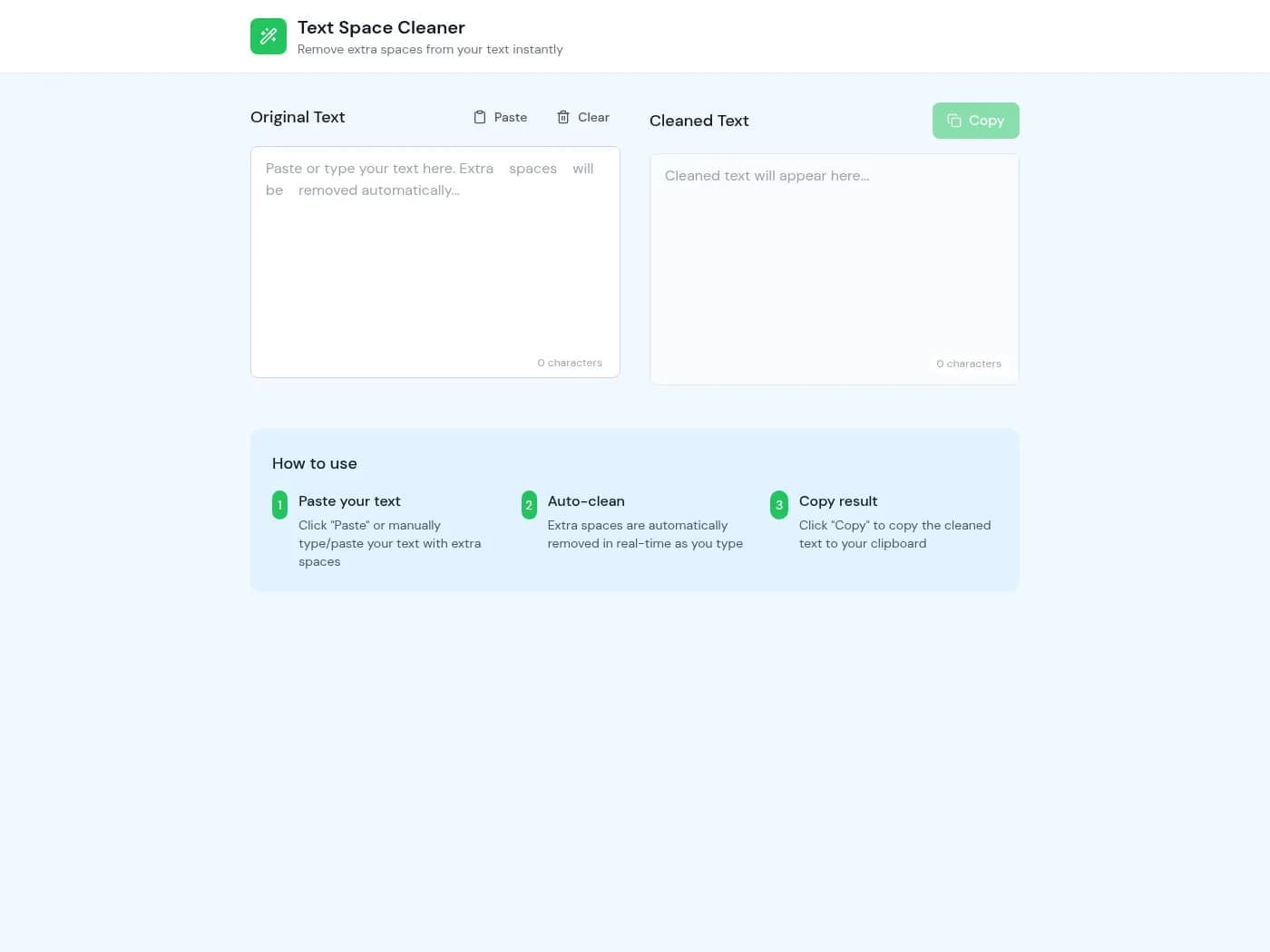 Chat Text Space Cleaner
