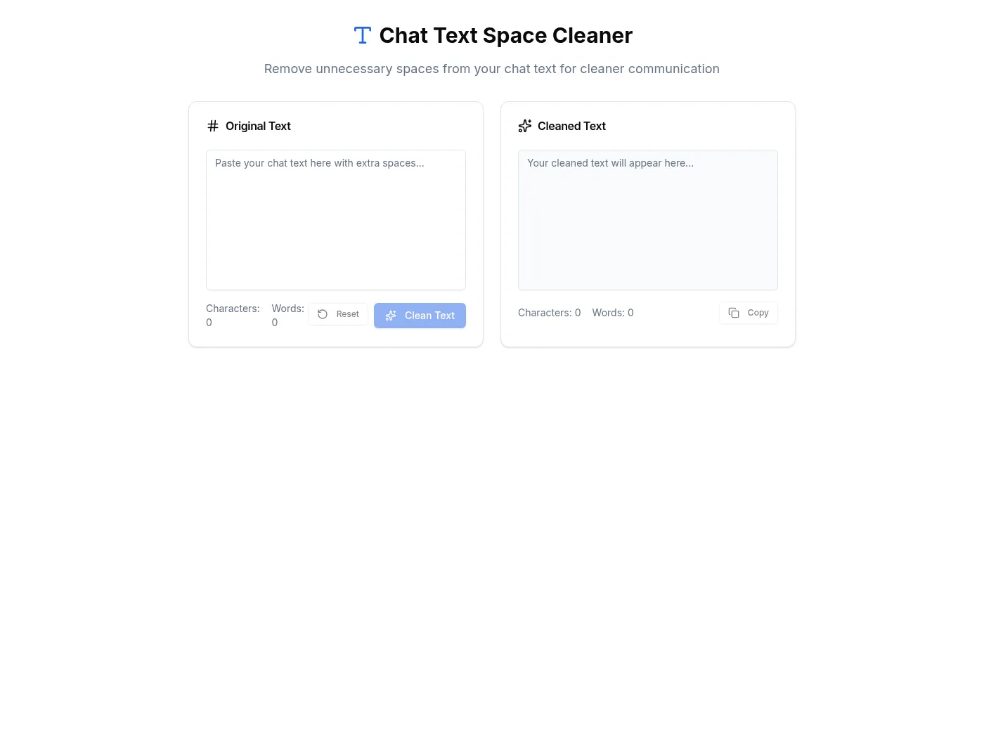 Chat Text Space Cleaner