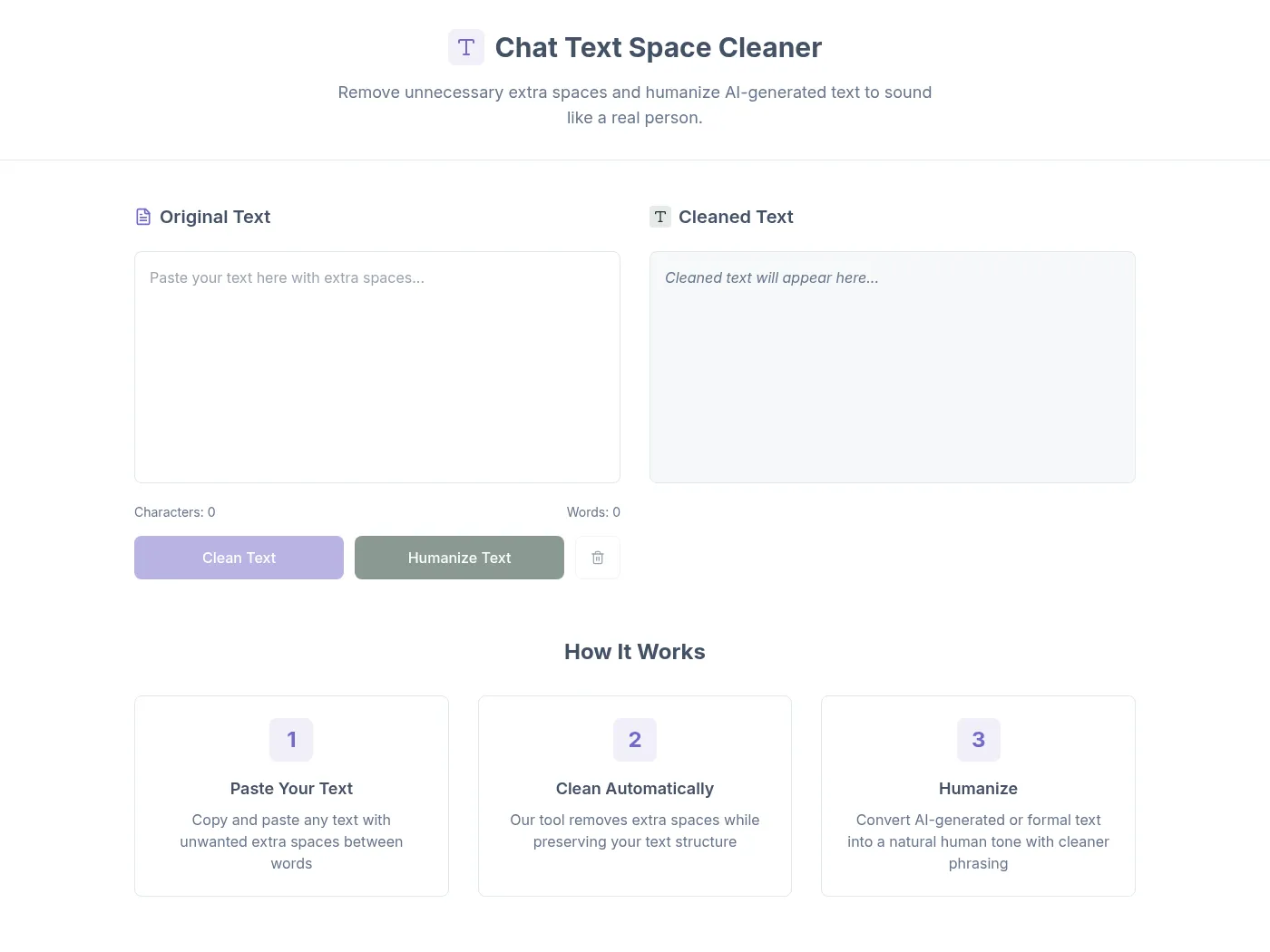 Chat Text Space Cleaner