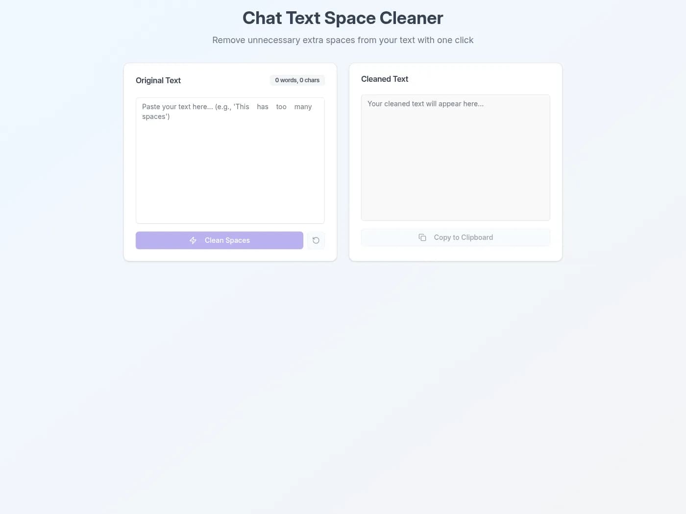 Chat Text Space Cleaner
