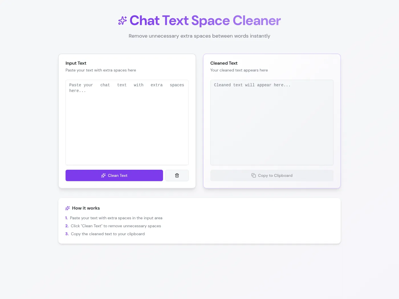 Chat Text Space Cleaner