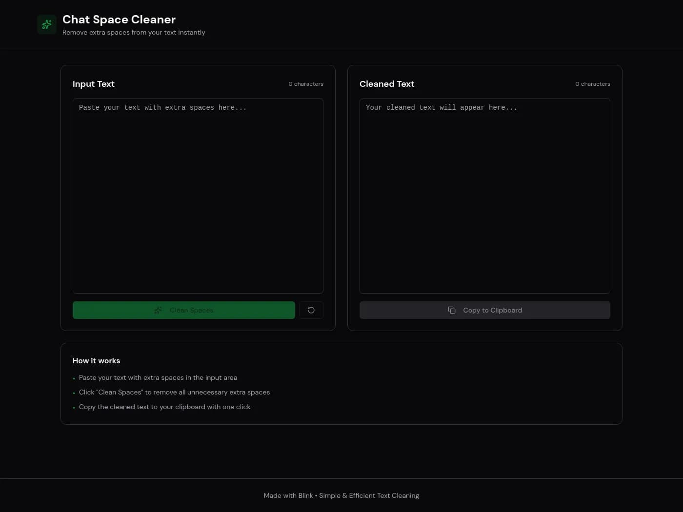 Chat Text Space Cleaner