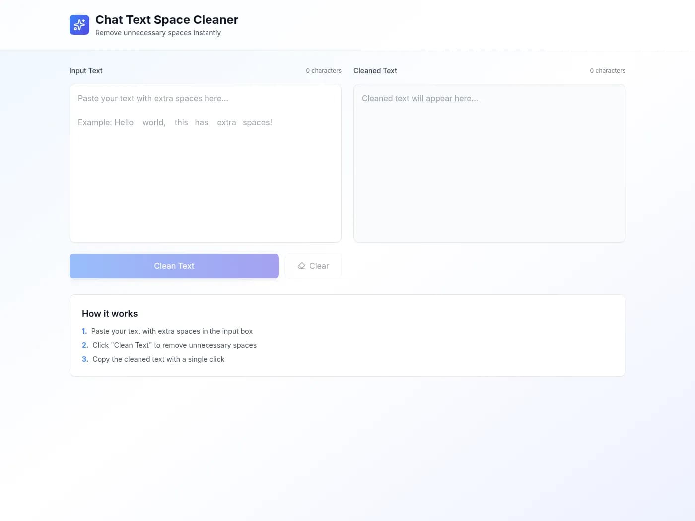 Chat Text Space Cleaner