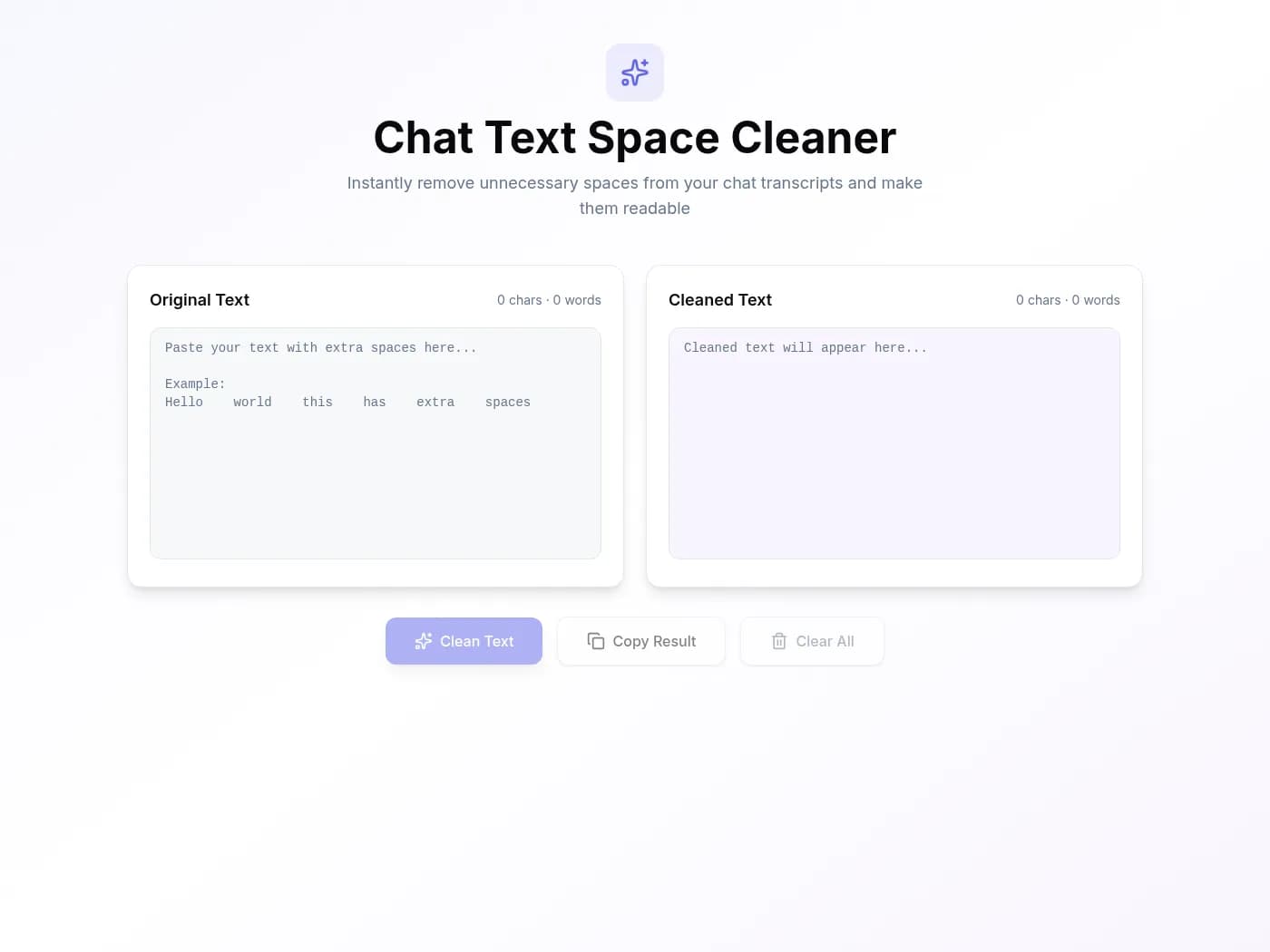 Chat Text Space Cleaner