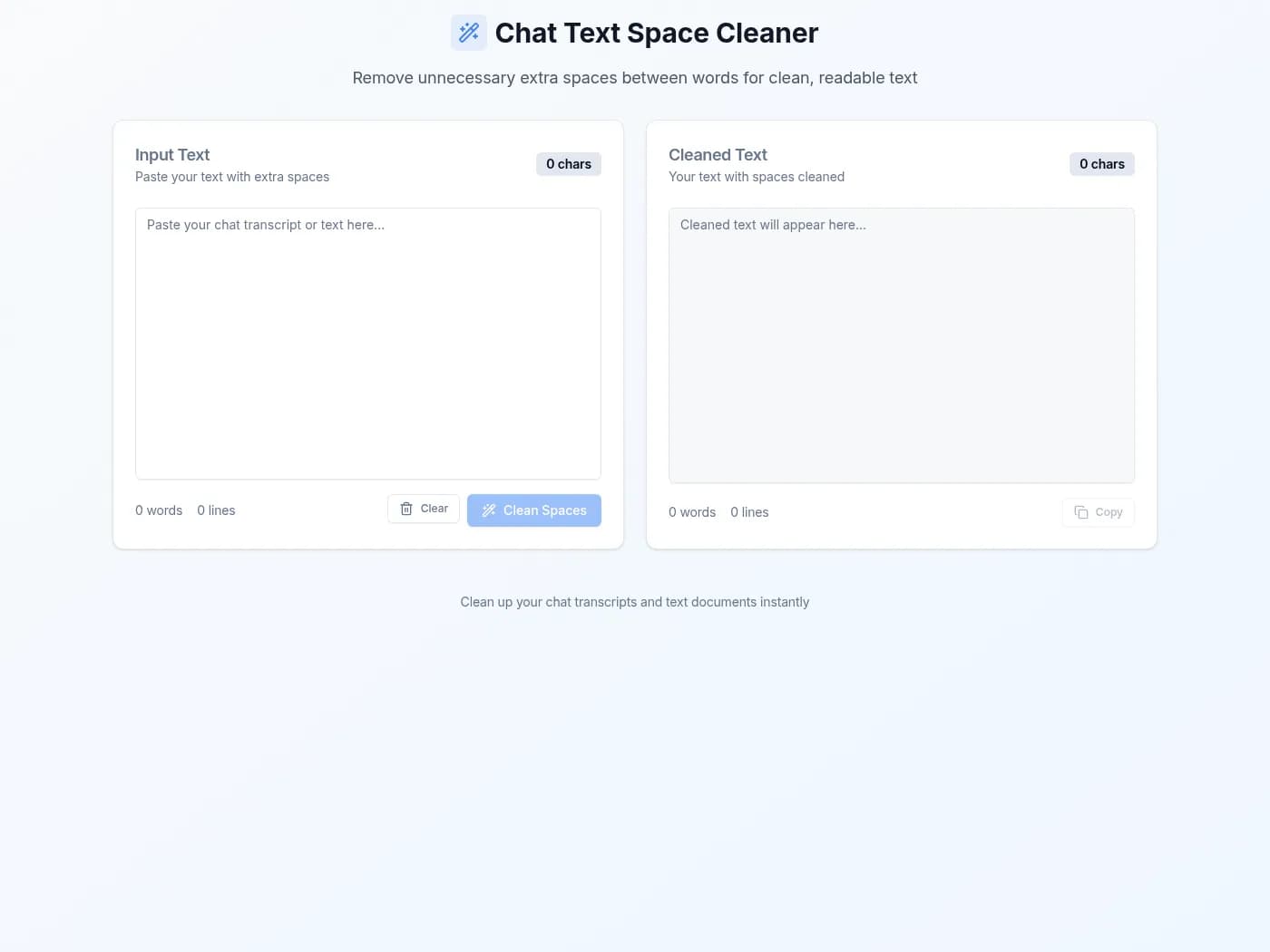 Chat Text Space Cleaner