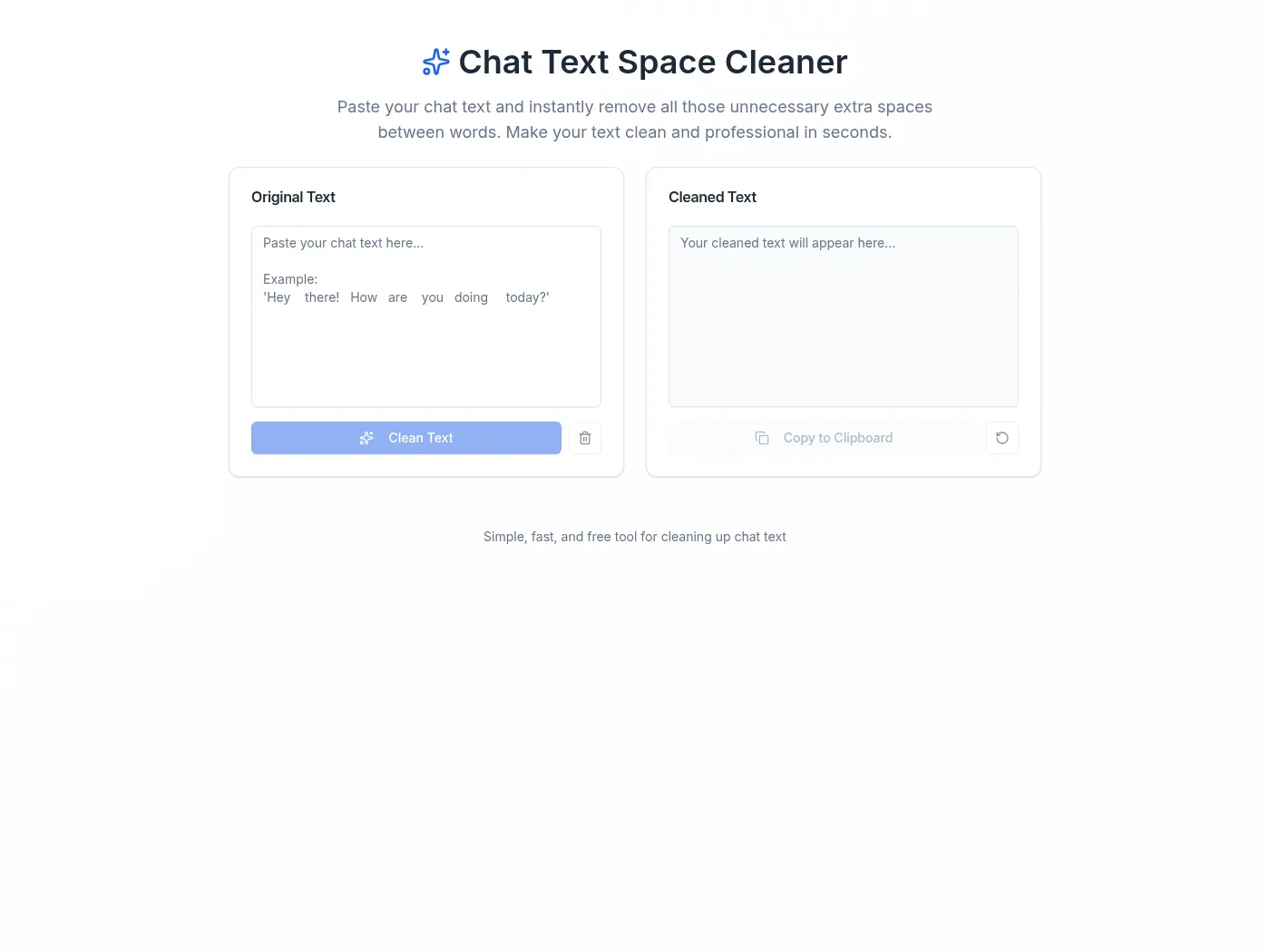 Chat Text Space Cleaner