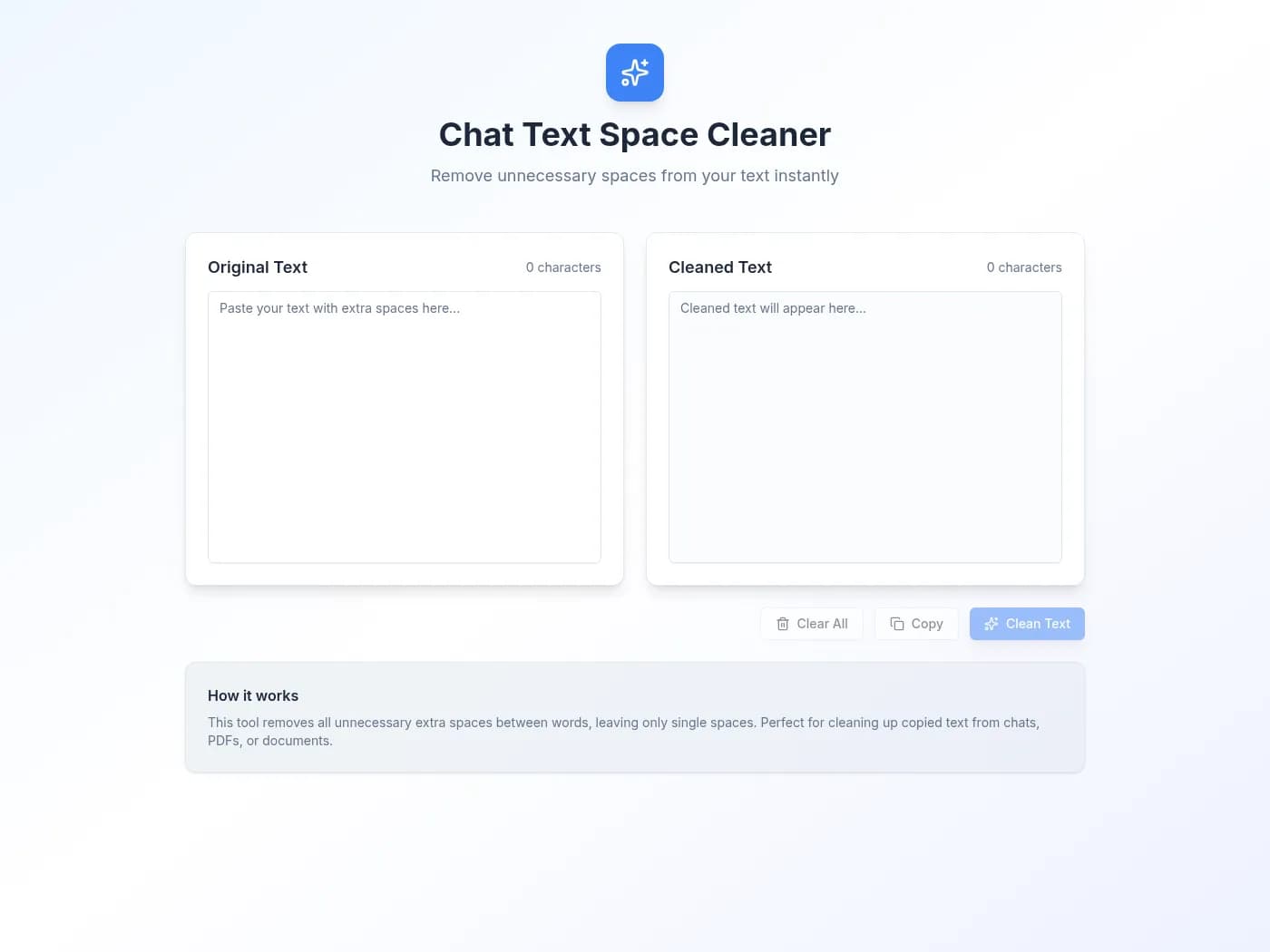 Chat Text Space Cleaner