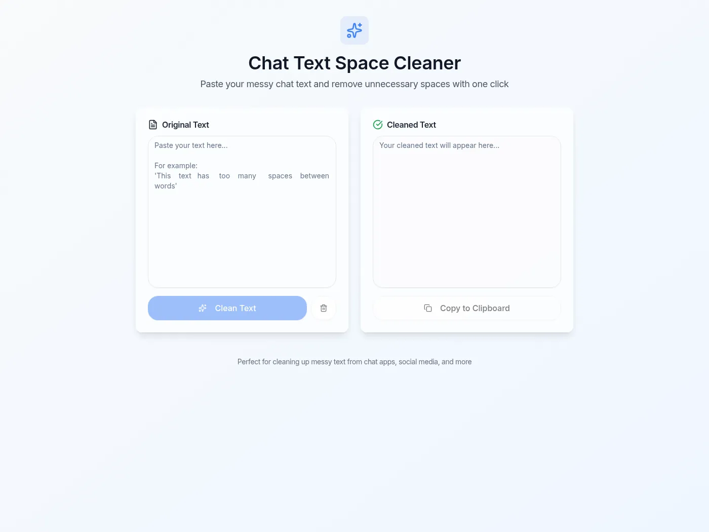Chat Text Space Cleaner