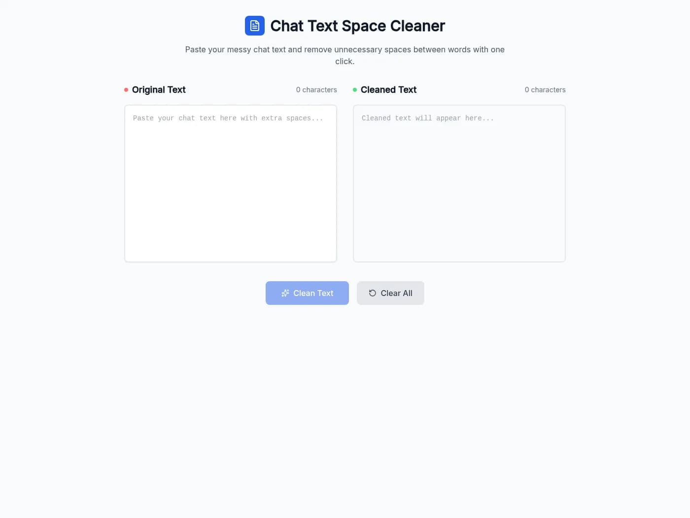 Chat Text Space Cleaner