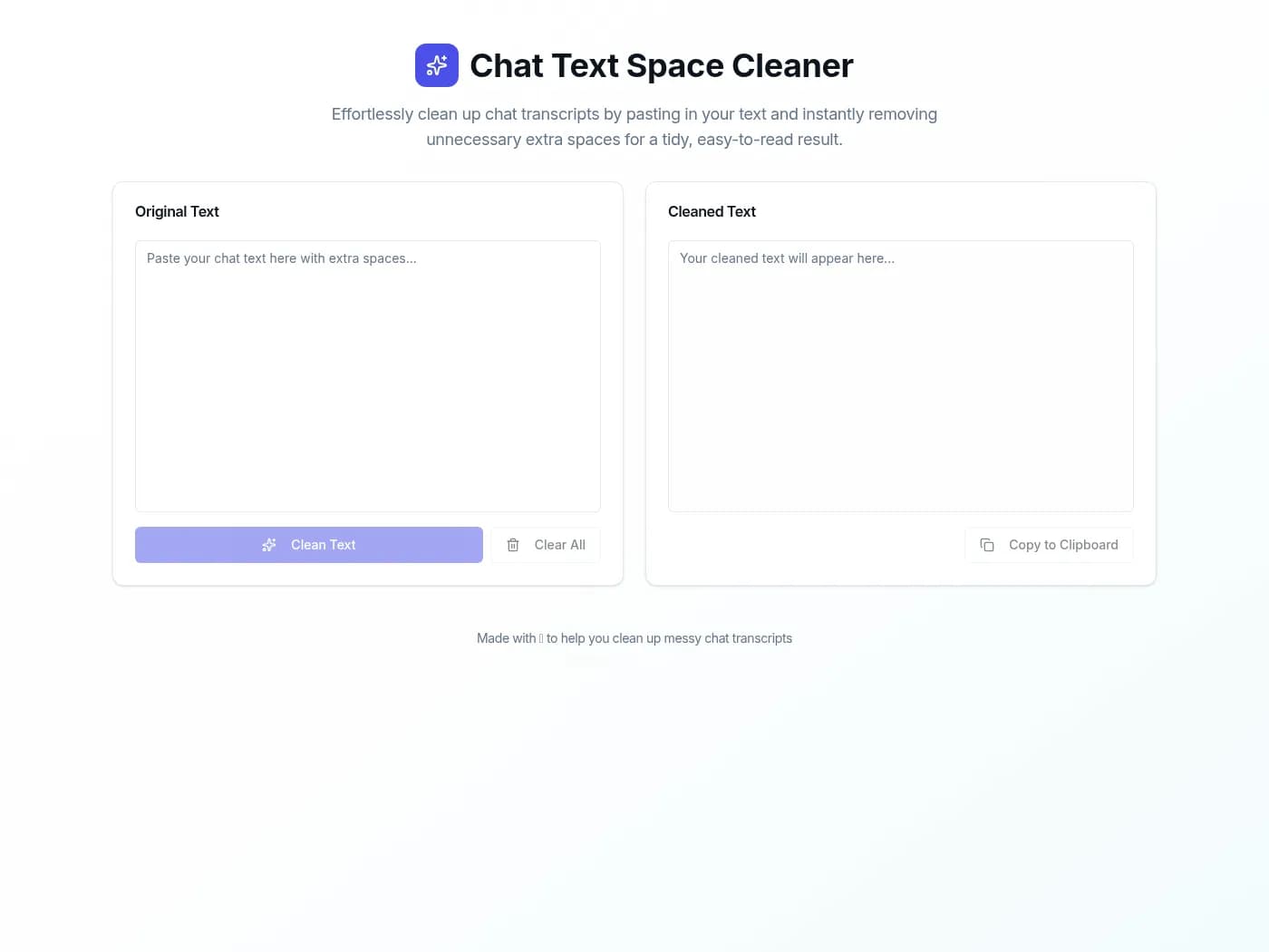 Chat Text Space Cleaner
