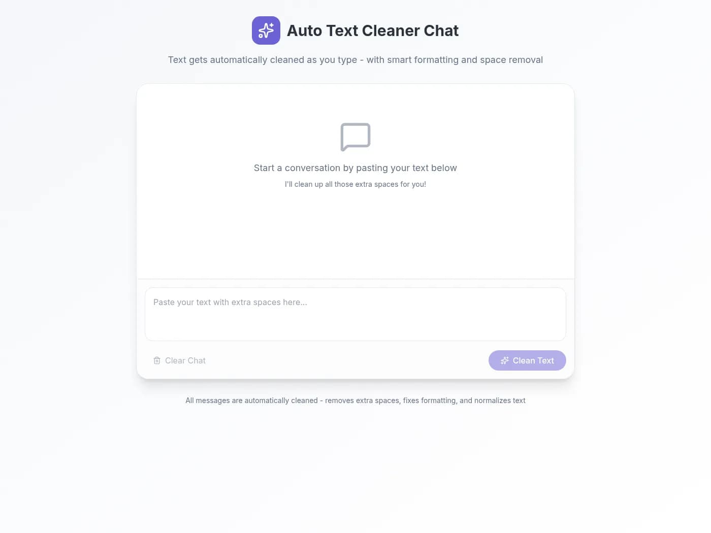 Chat-Based Text Cleaner Tool
