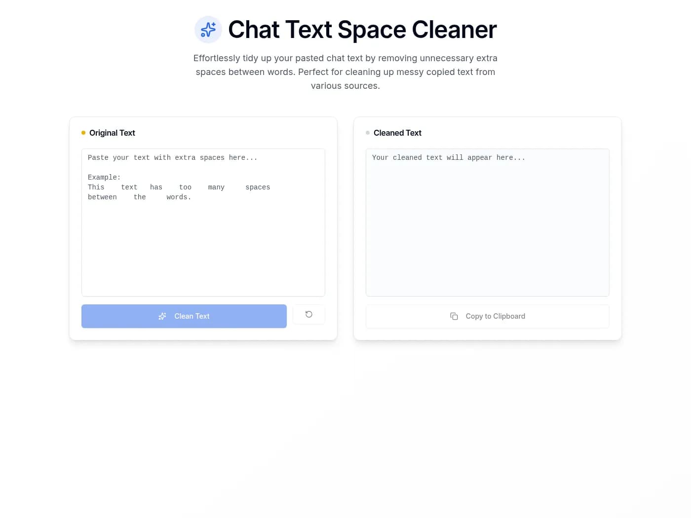 Chat Text Space Cleaner