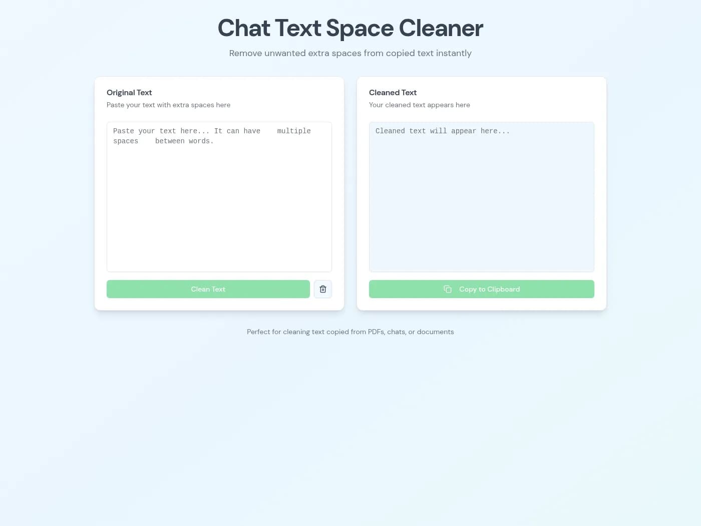 Chat Text Space Cleaner