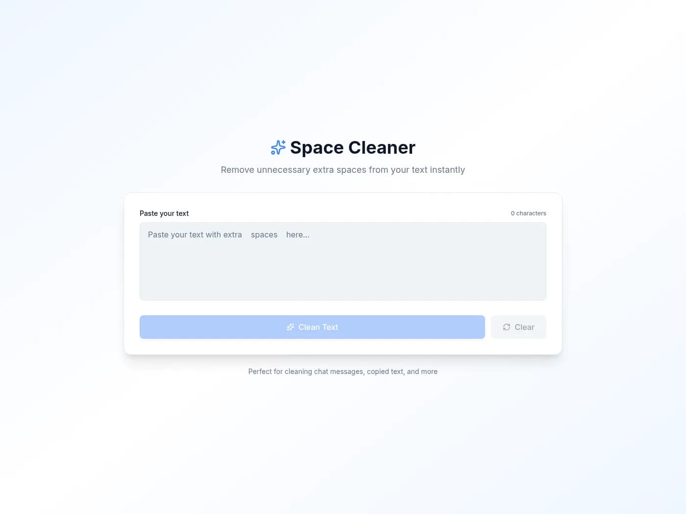 Chat Text Space Cleaner