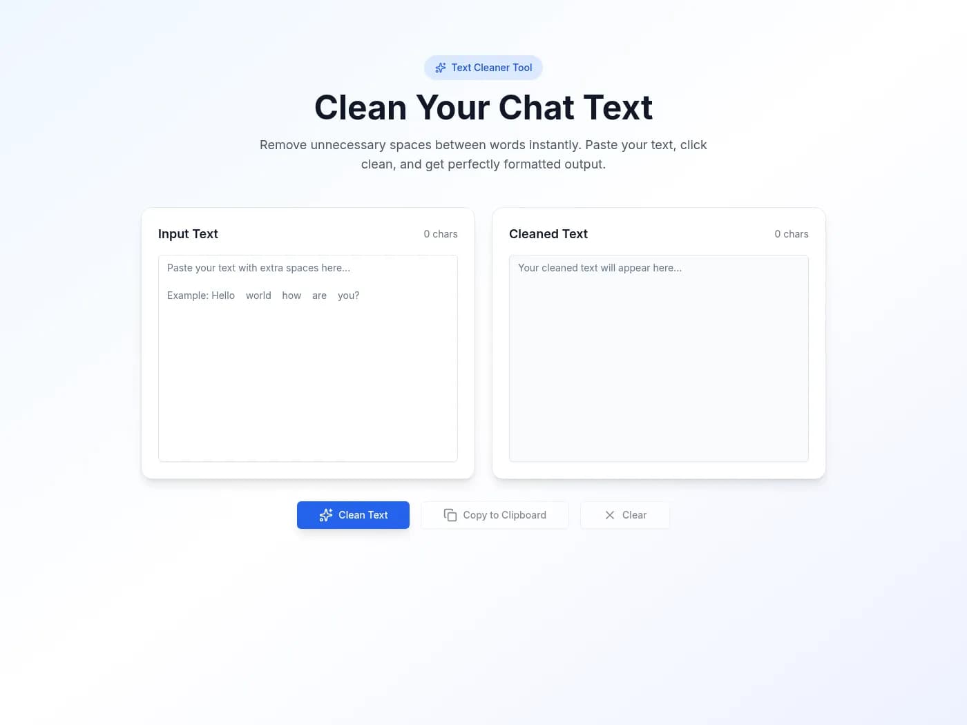 Chat Text Space Cleaner