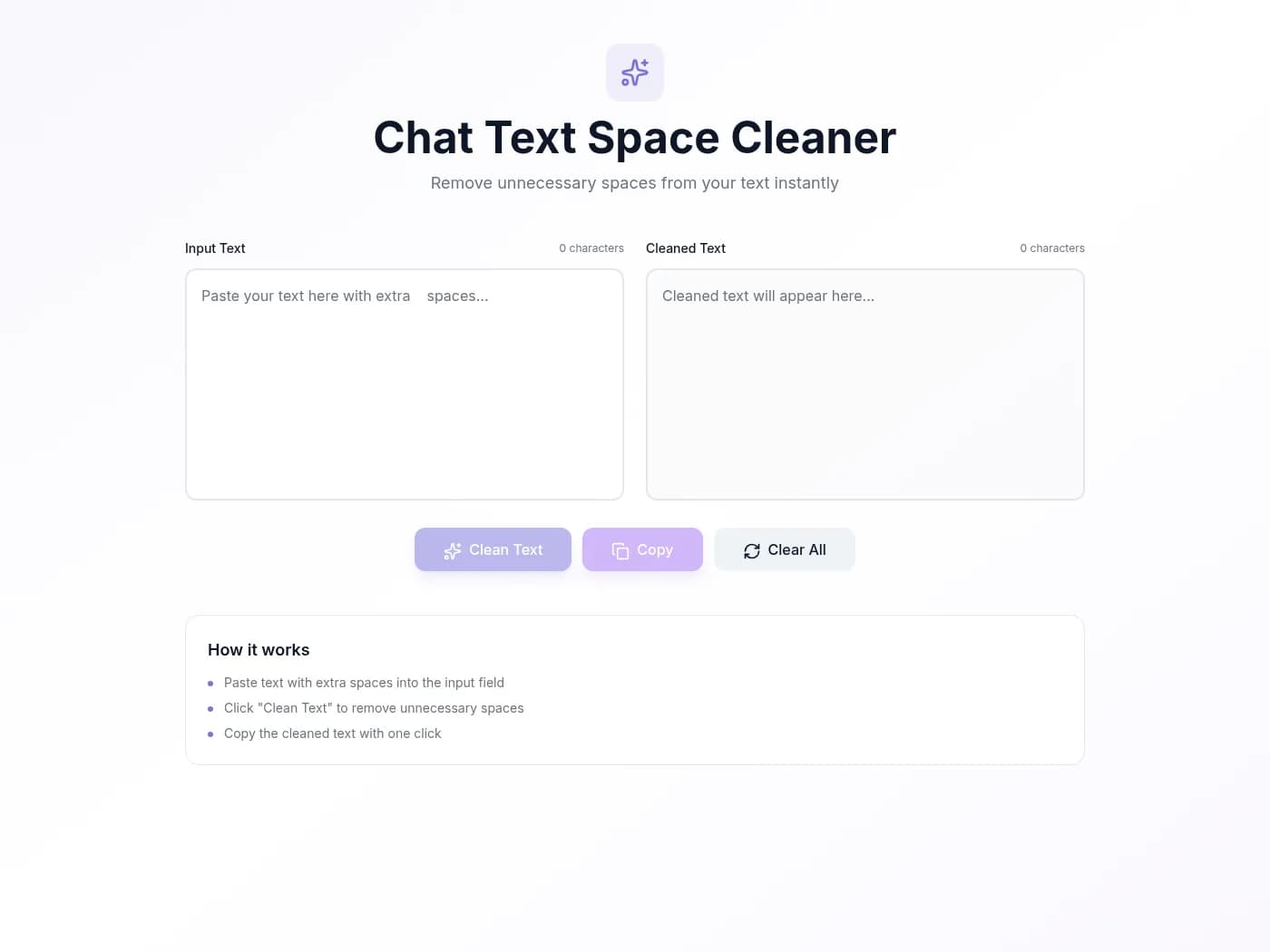 Chat Text Space Cleaner