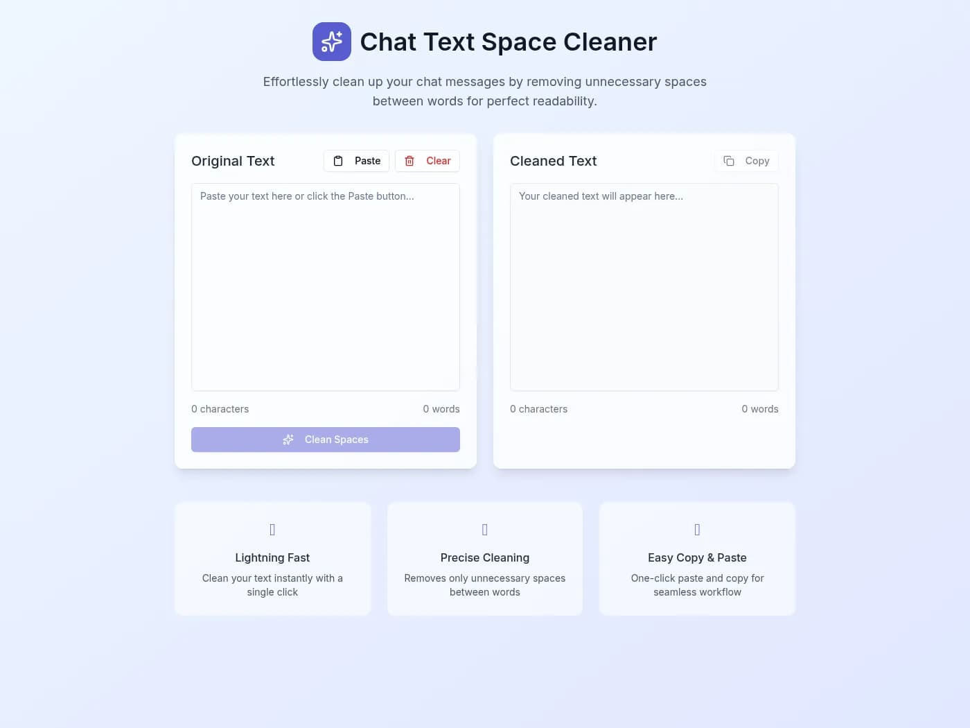 Chat Text Space Cleaner