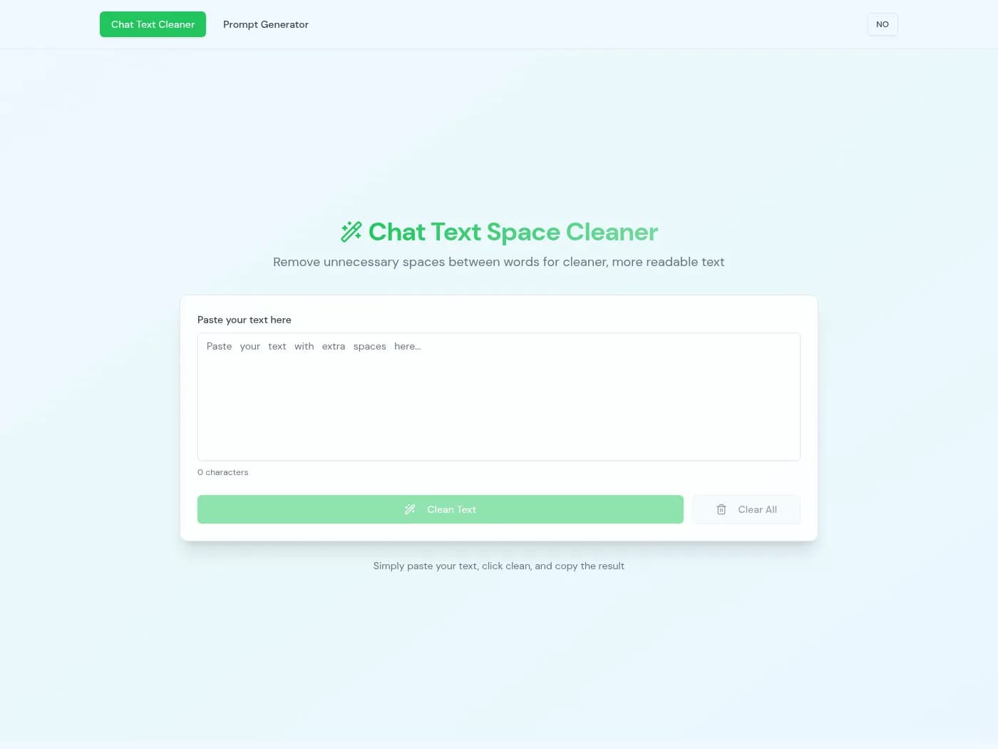 Chat Text Space Cleaner