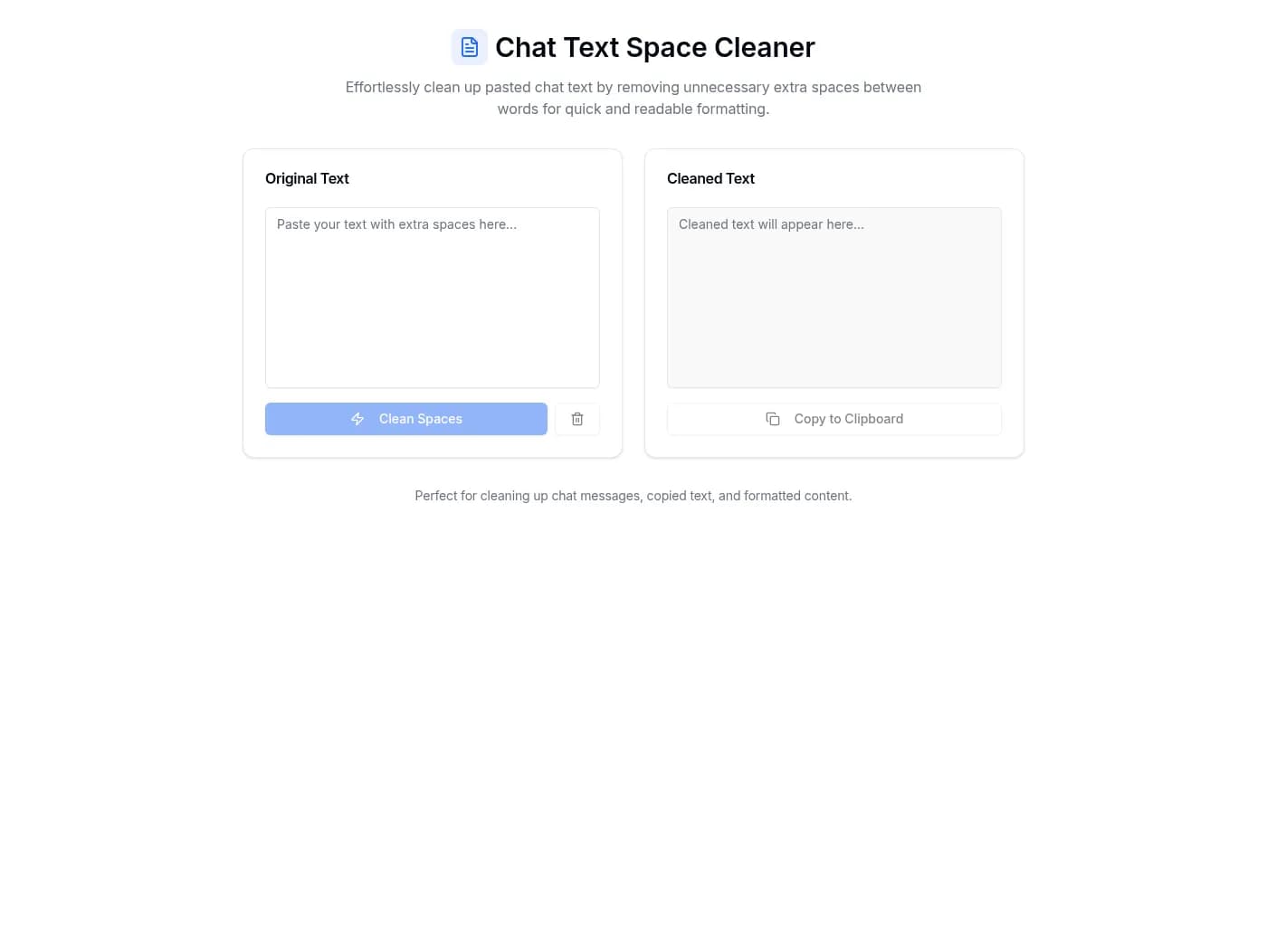 Chat Text Space Cleaner