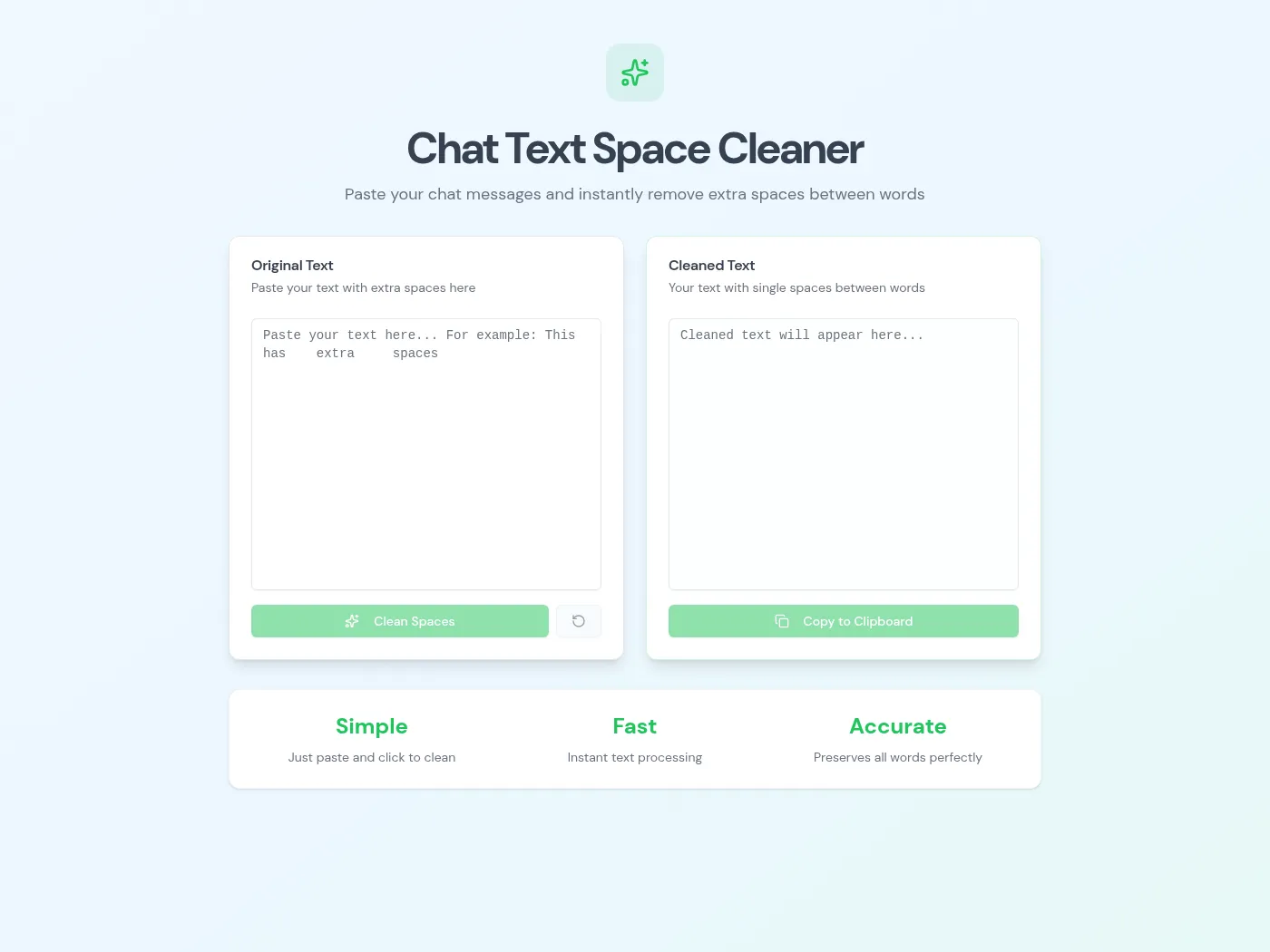 Chat Text Space Cleaner