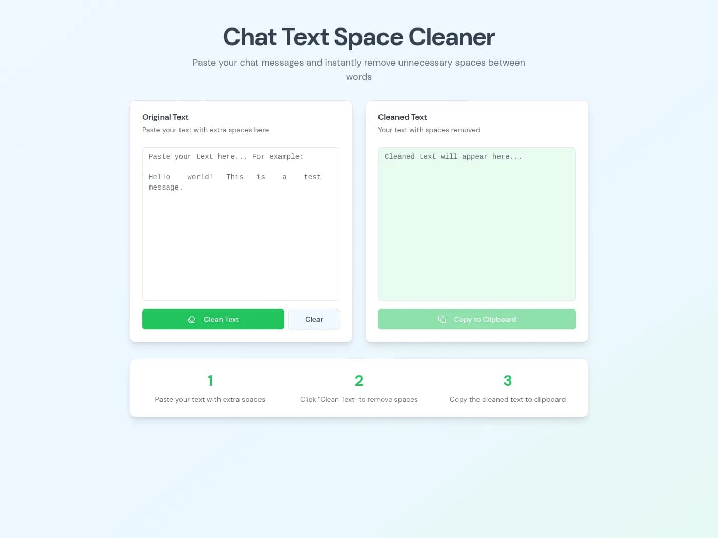 Chat Text Space Cleaner