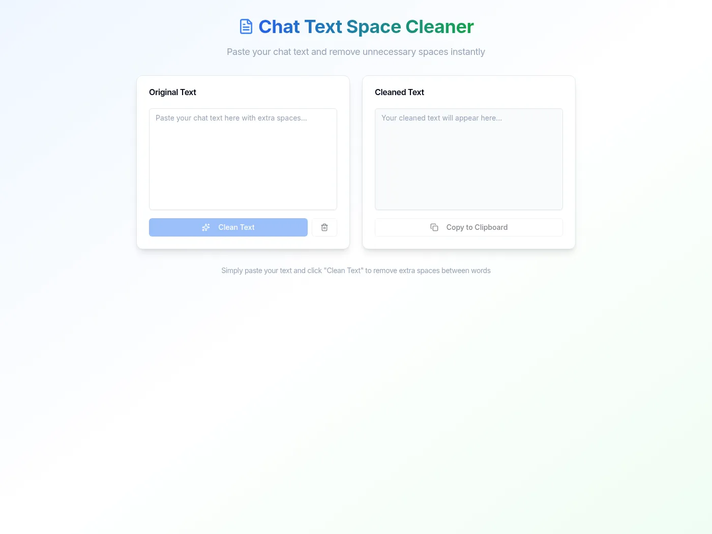 Chat Text Space Cleaner