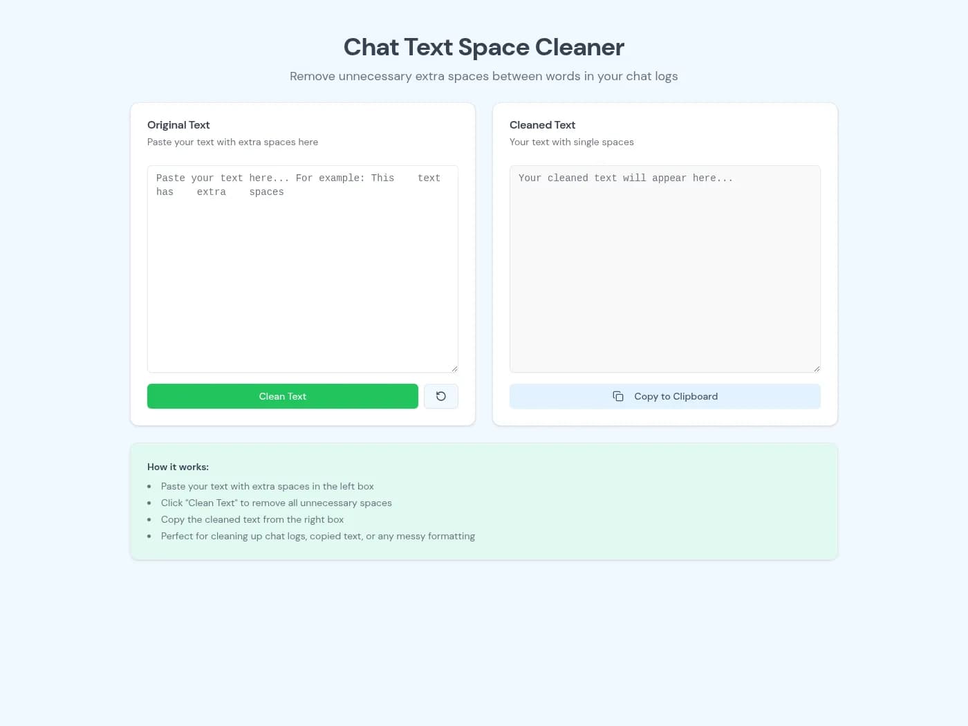 Chat Text Space Cleaner