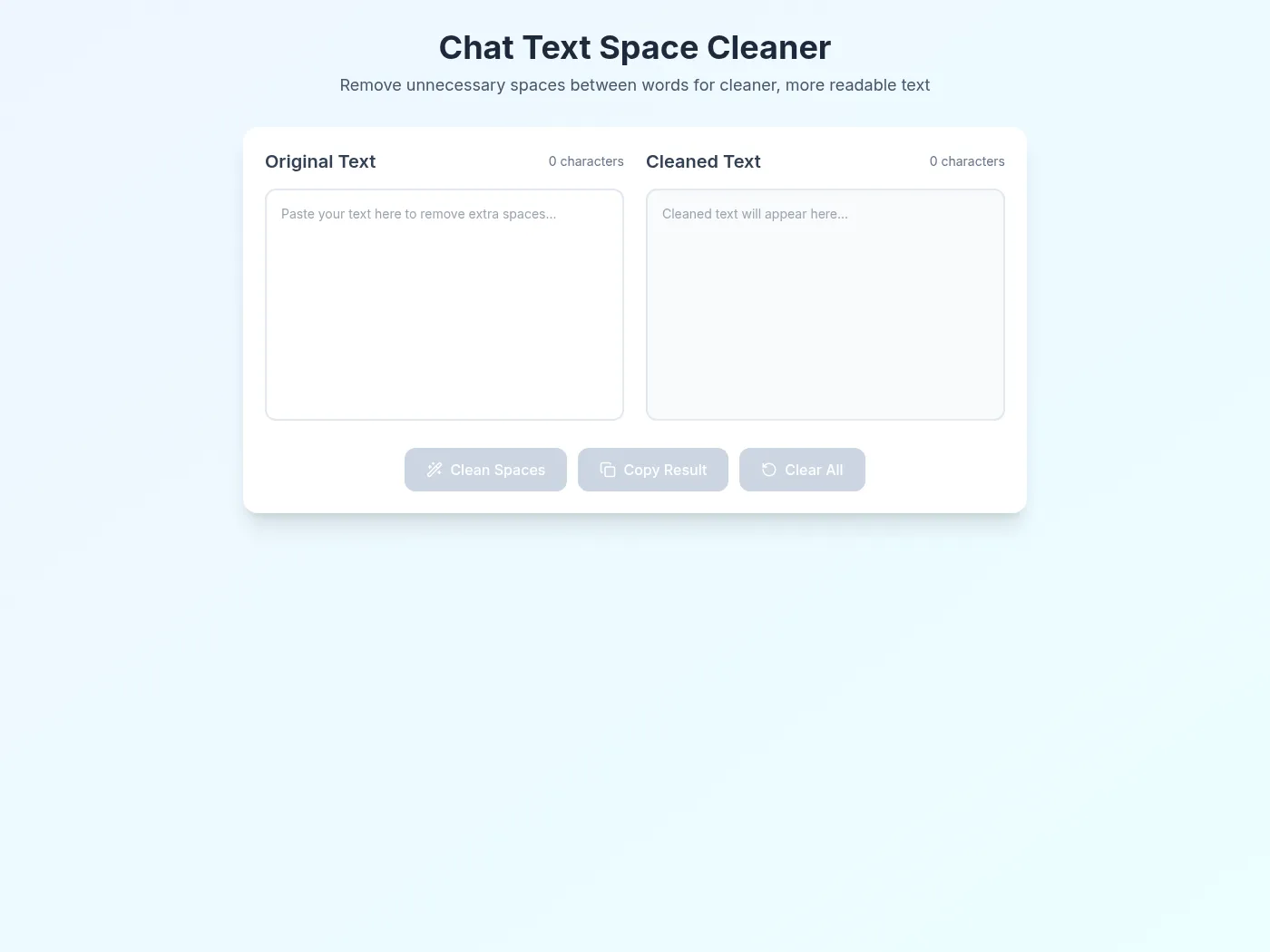 Chat Text Space Cleaner