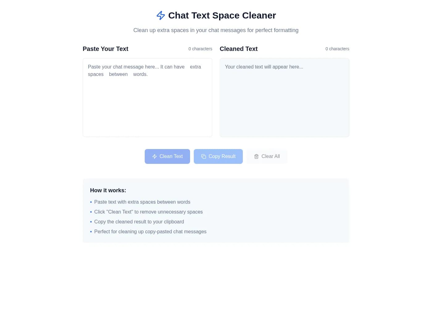 Chat Text Space Cleaner