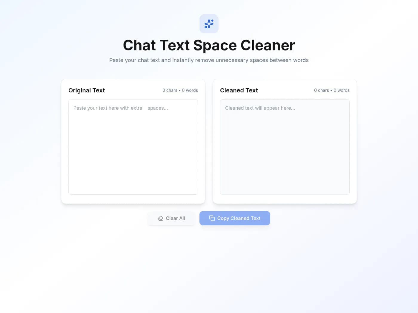 Chat Text Space Cleaner