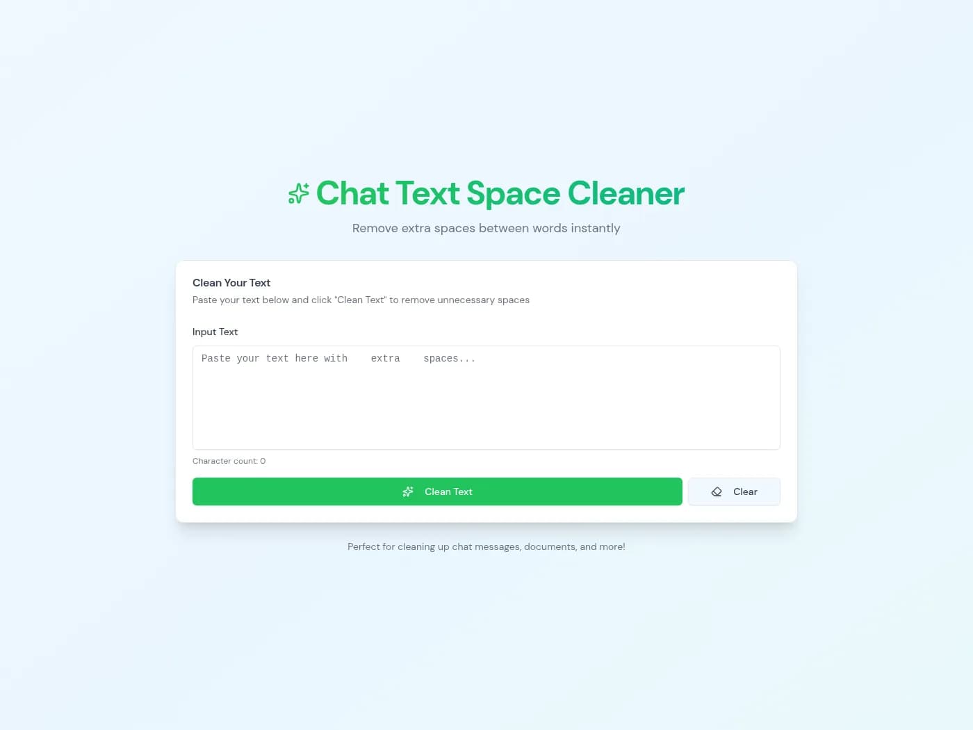 Chat Text Space Cleaner