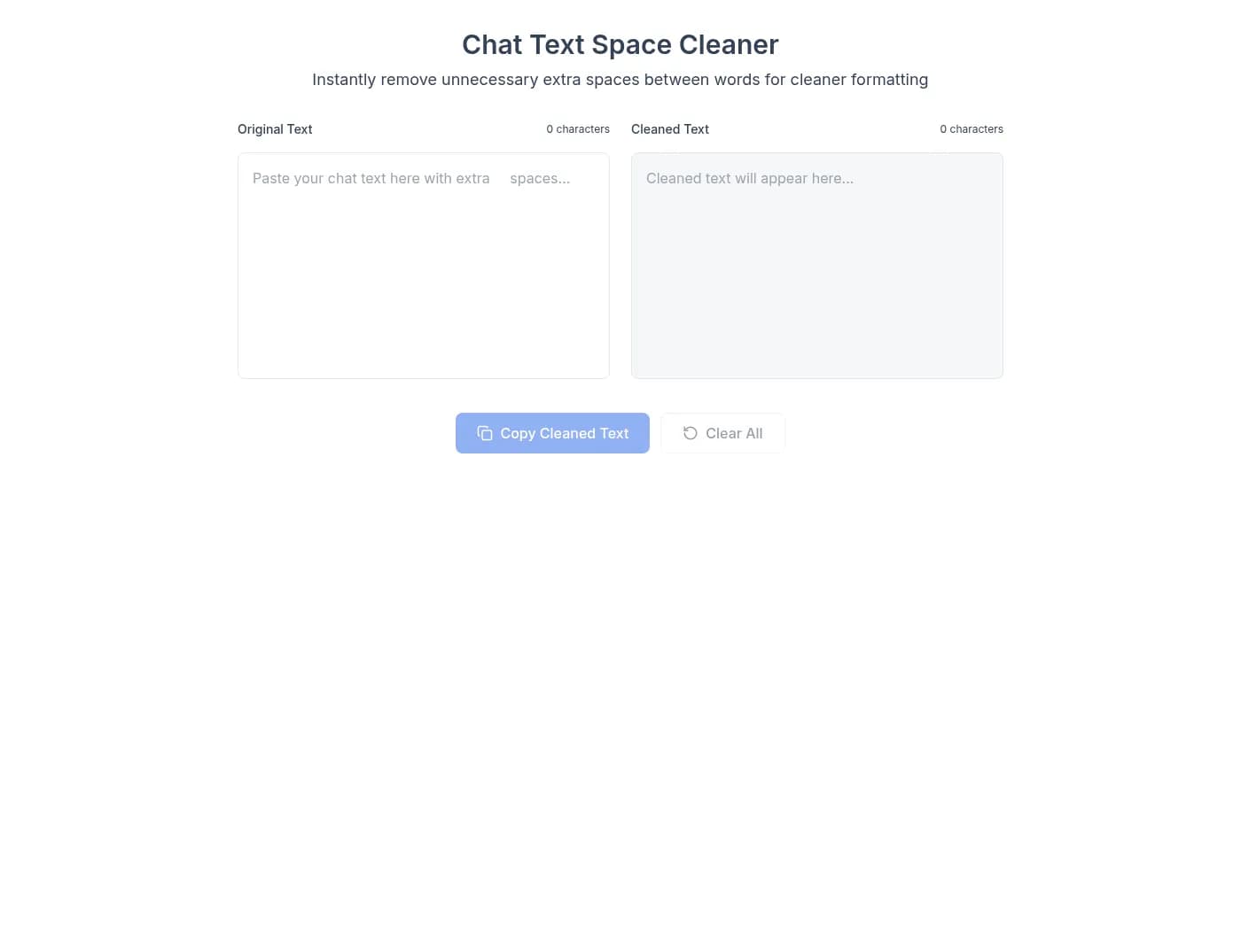 Chat Text Space Cleaner