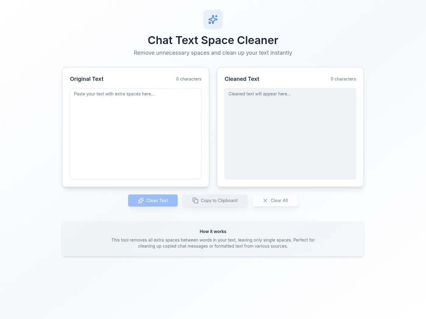Chat Text Space Cleaner