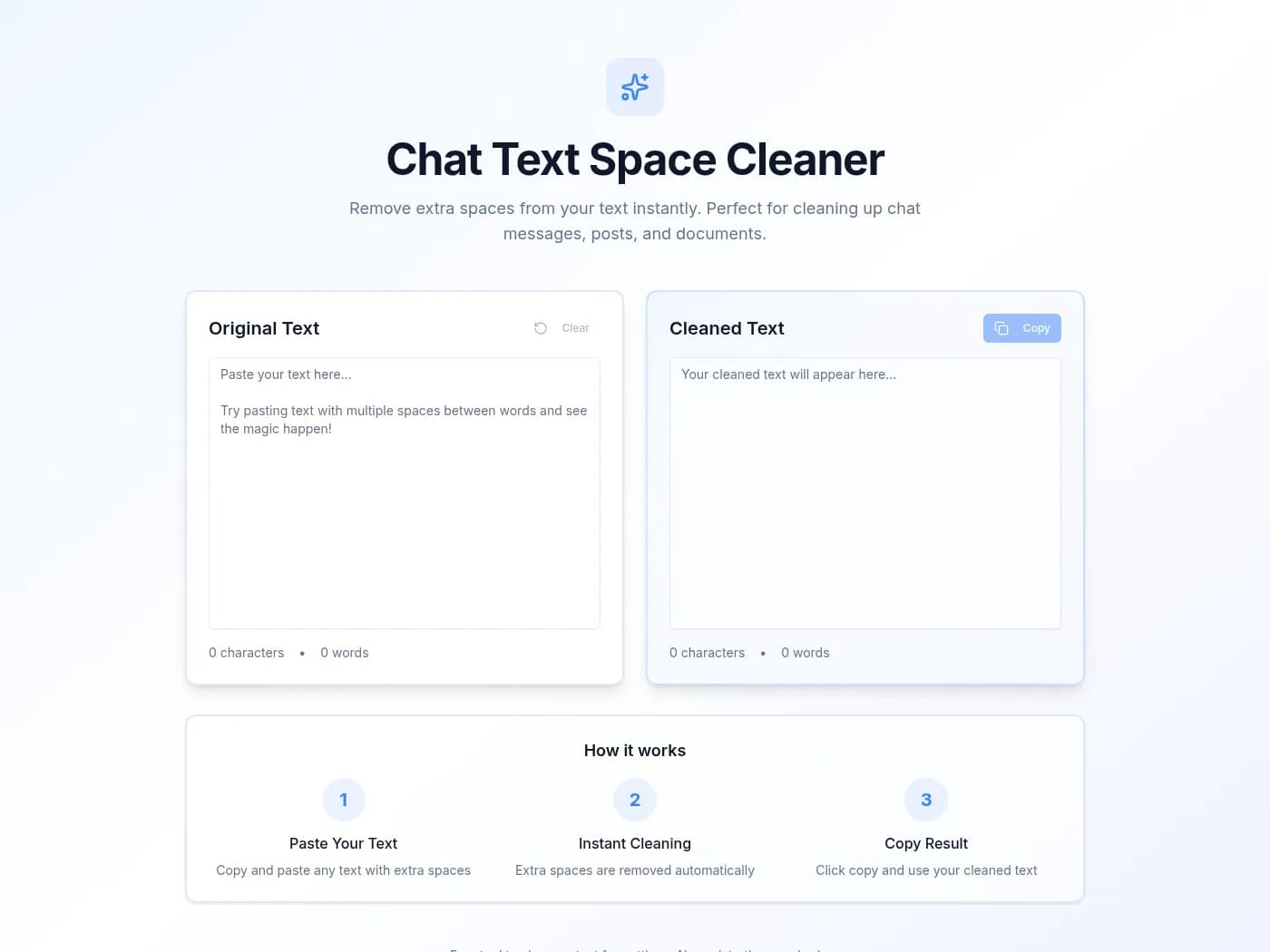 Chat Text Space Cleaner
