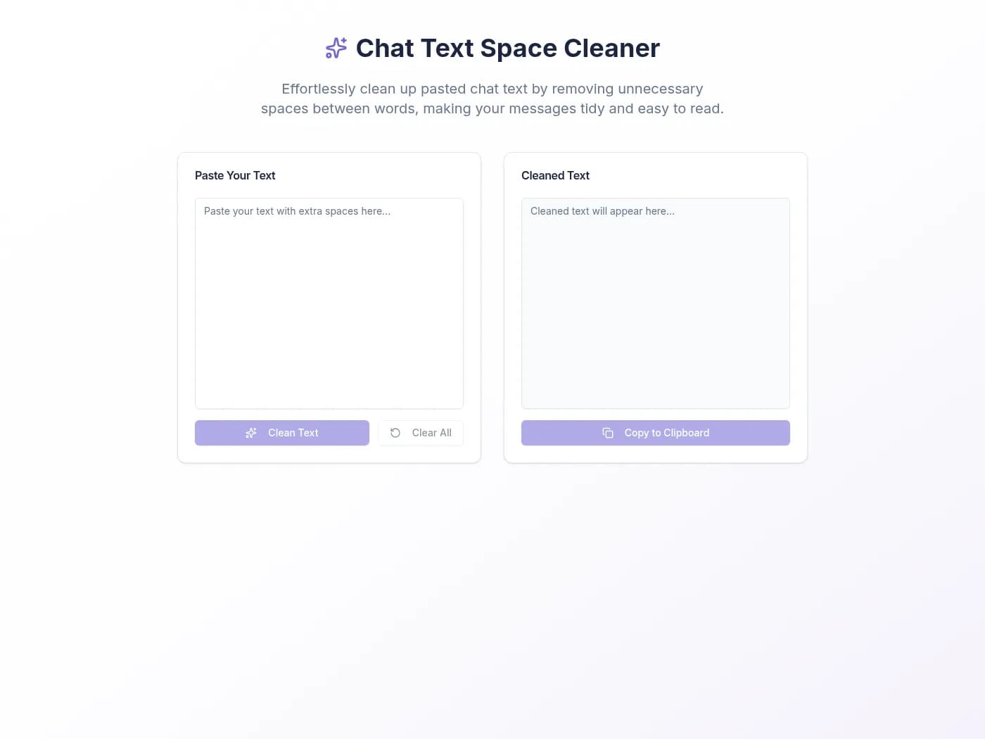 Chat Text Space Cleaner