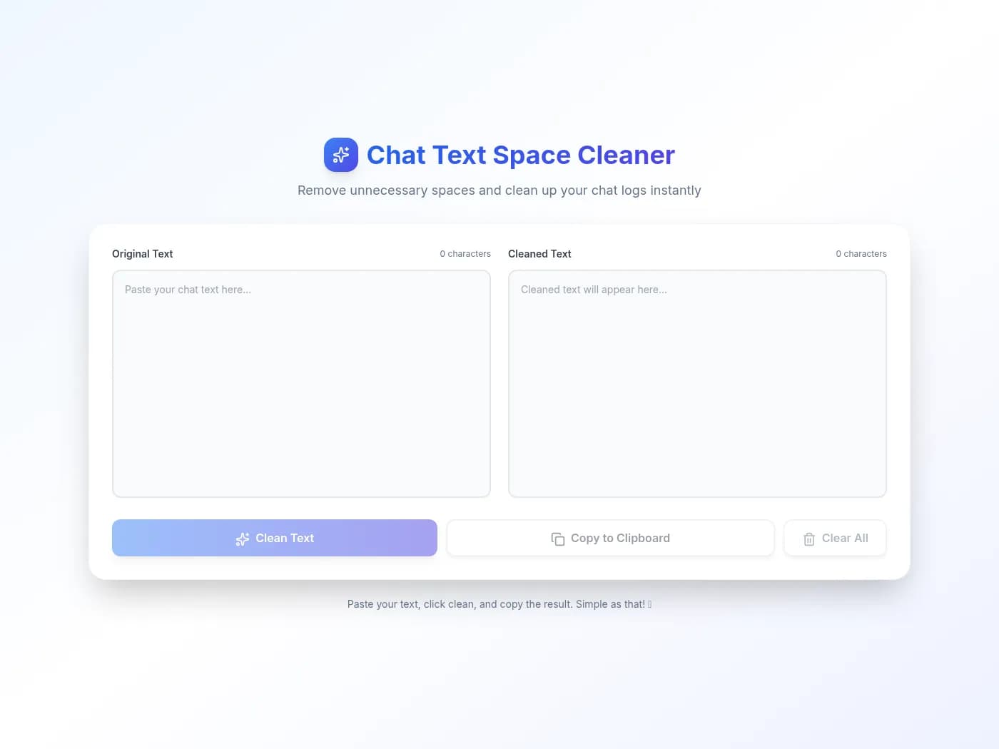 Chat Text Space Cleaner
