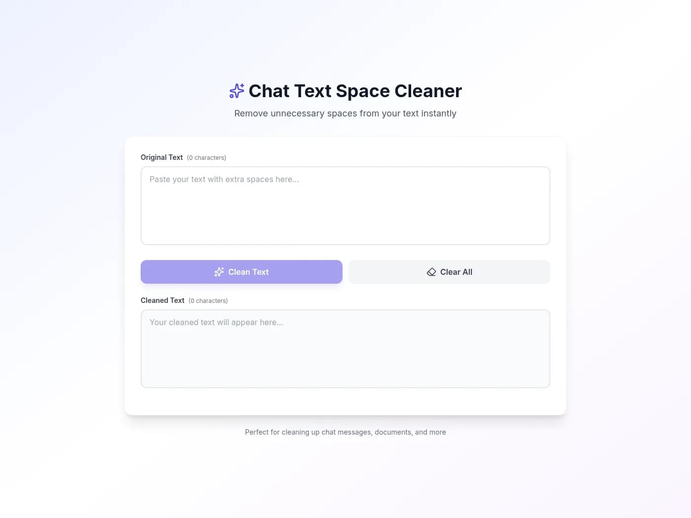 Chat Text Space Cleaner