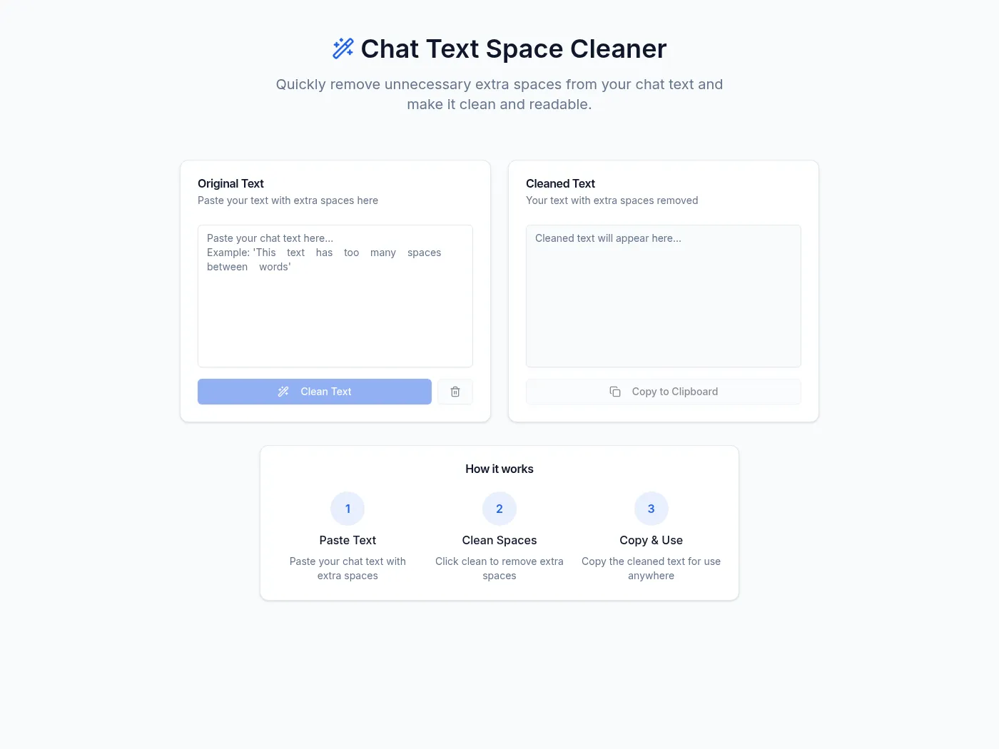 Chat Text Space Cleaner